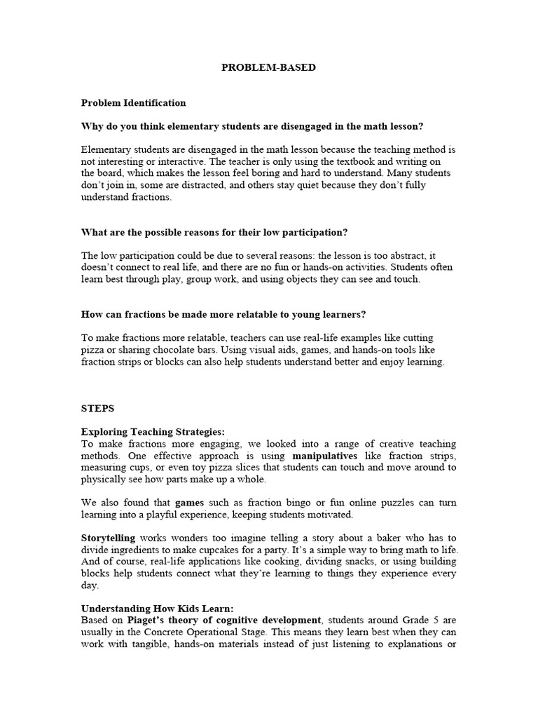 Problem Based Written Report Edited | PDF | Learning | Constructivism (Philosophy Of Education)