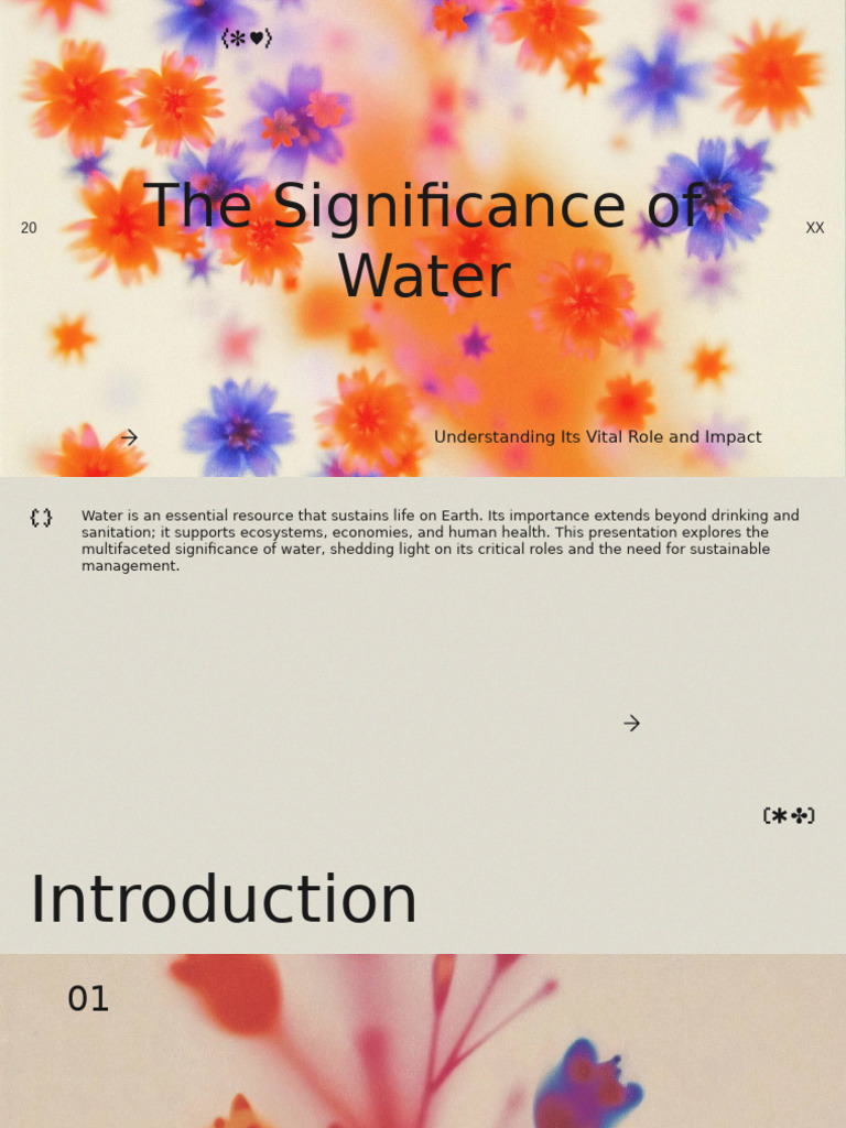 Importance of Water for Life and Economy | PDF | Water | Water Resources