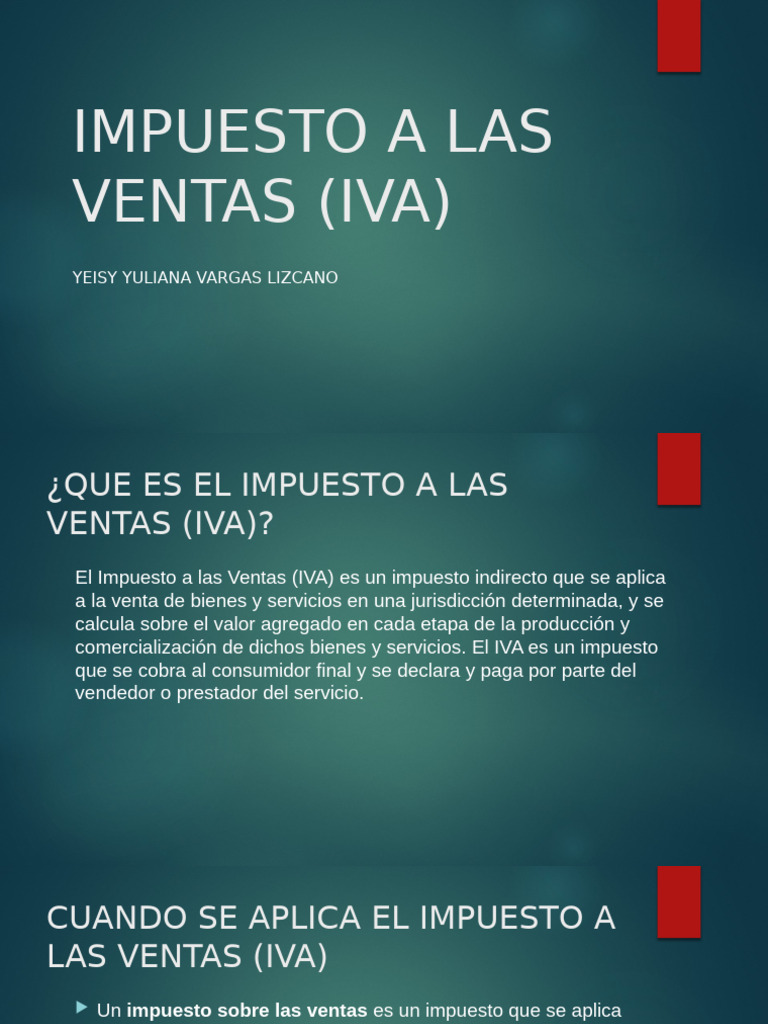 Guía sobre el Impuesto a las Ventas (IVA) | PDF | Impuesto al valor ...