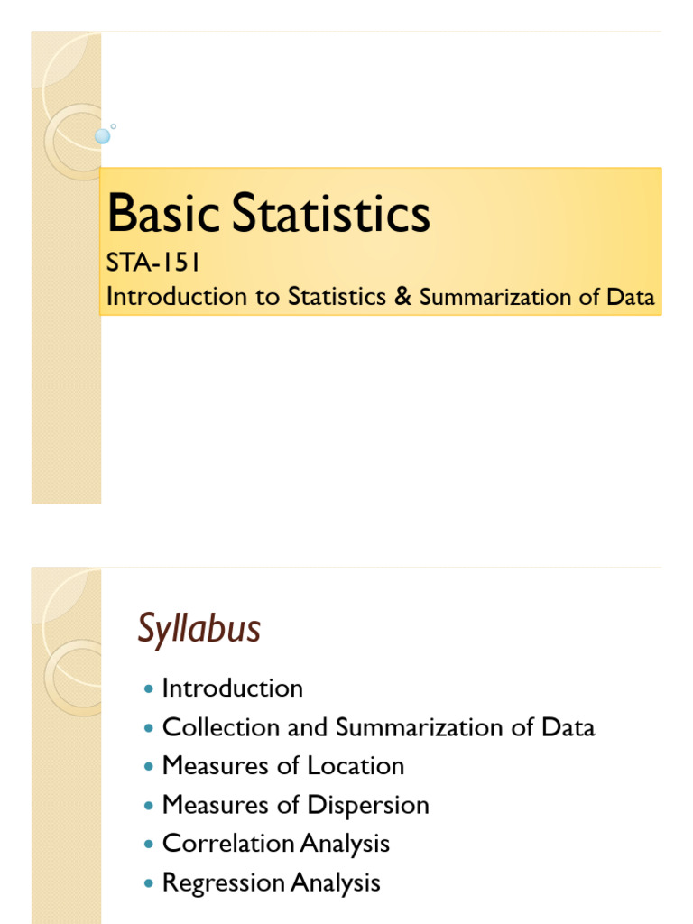 A) 01 Introuction To Statistics | PDF | Statistics | Machine Learning