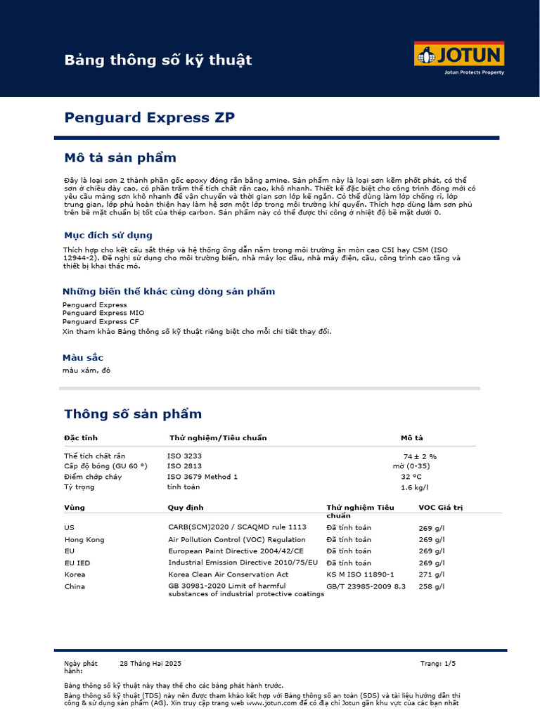 TDS¤2920¤Penguard Express ZP¤vi-VN¤VN | PDF