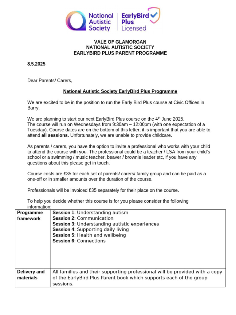 EarlyBird Plus Course for Parents | PDF | Military Operations