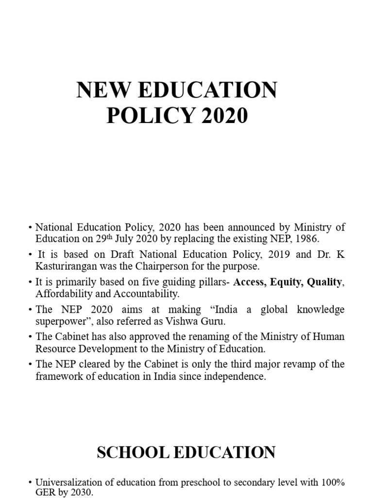 New Education POLICY 2020 | PDF | Academic Degree | Educational Stages