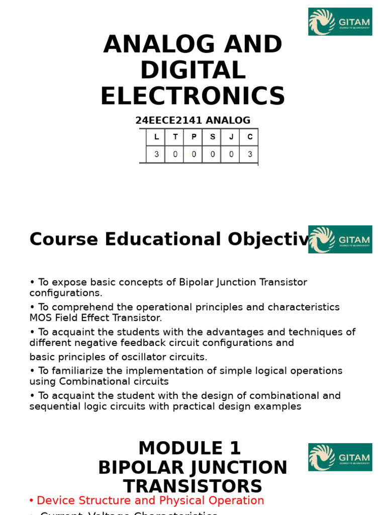 Class 1-Device Structure and Physical Operation | PDF | Bipolar ...