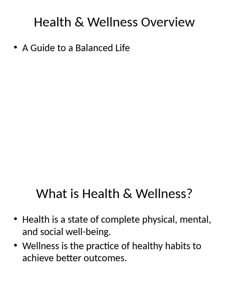 Health and Wellness Presentation | PDF