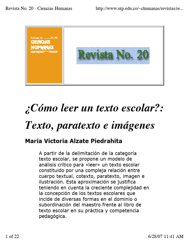 Leer Un Texto Escolar | PDF | Imagen | Enseñando