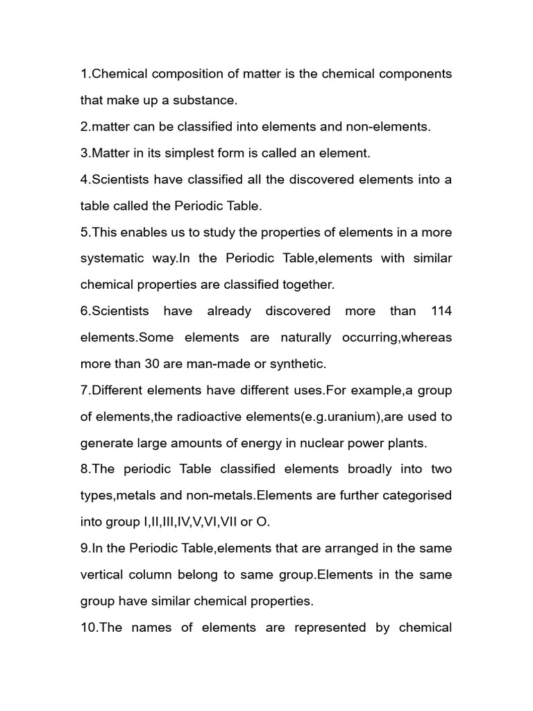 3.1&3.2 Chemical Composition and Elements | PDF