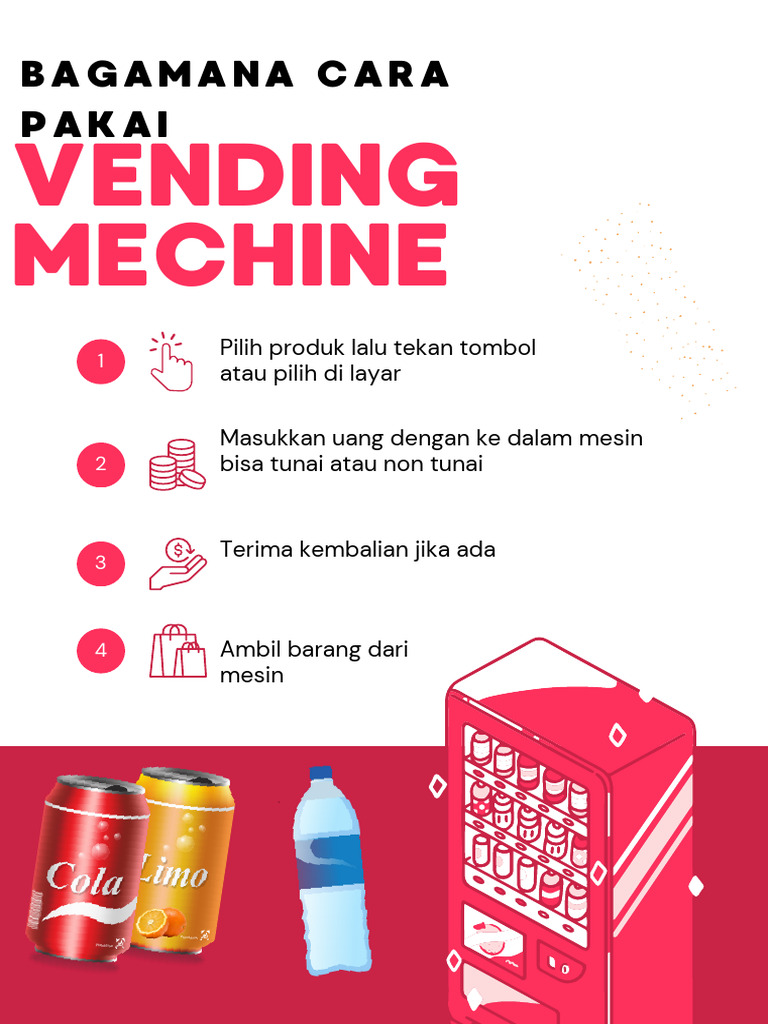 Red Modern How To Use Vending Machine Sign Document A4 - 20250731 ...