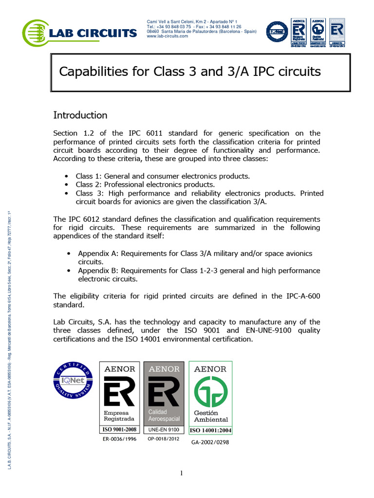 Class 3 IPC Circuit Standards Overview | PDF