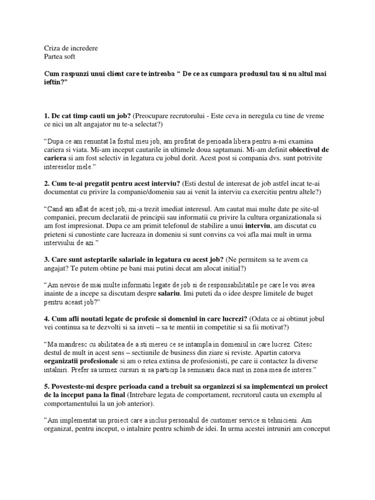 Interviu Intrebari | PDF