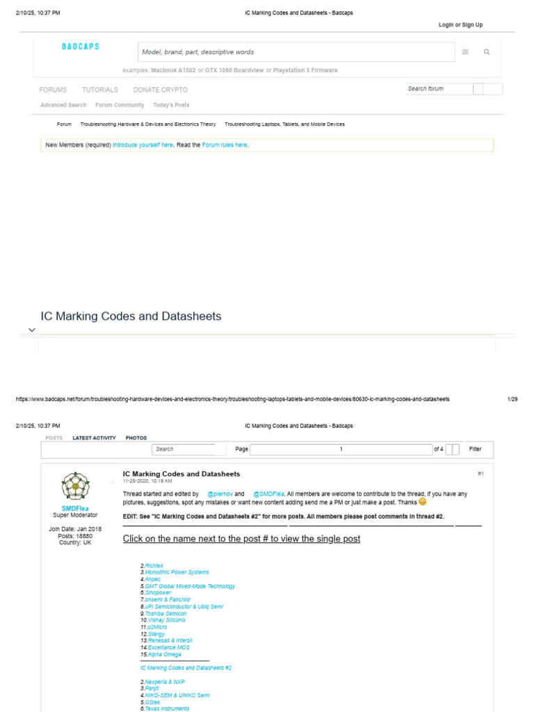 IC Marking Codes and Datasheets - Badcaps | PDF | Computer Hardware | Computer Engineering