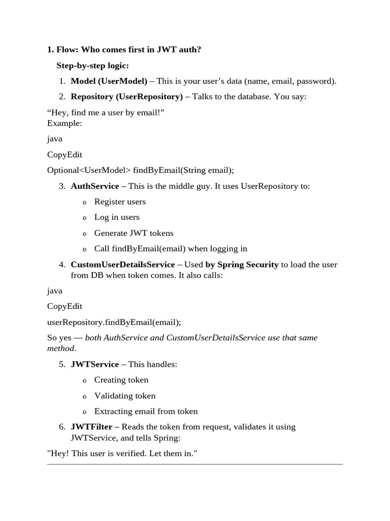 JWT Authentication Flow Explained | PDF | User (Computing) | Software ...