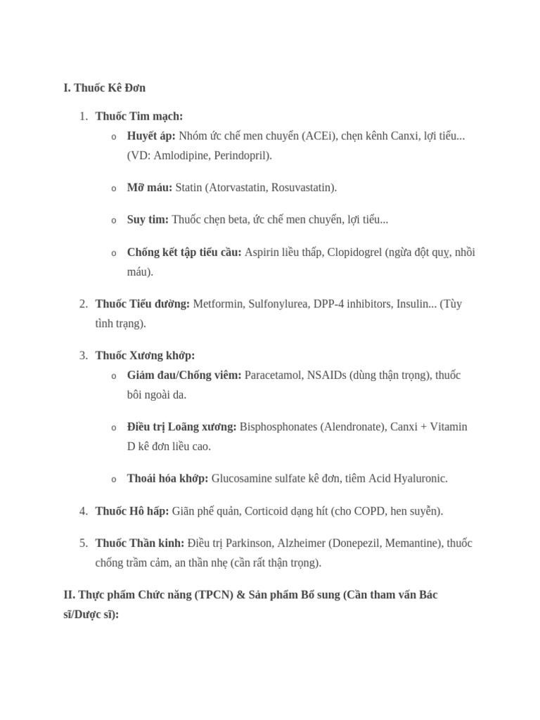 Thuốc. Tpcn Cho Người Già | PDF