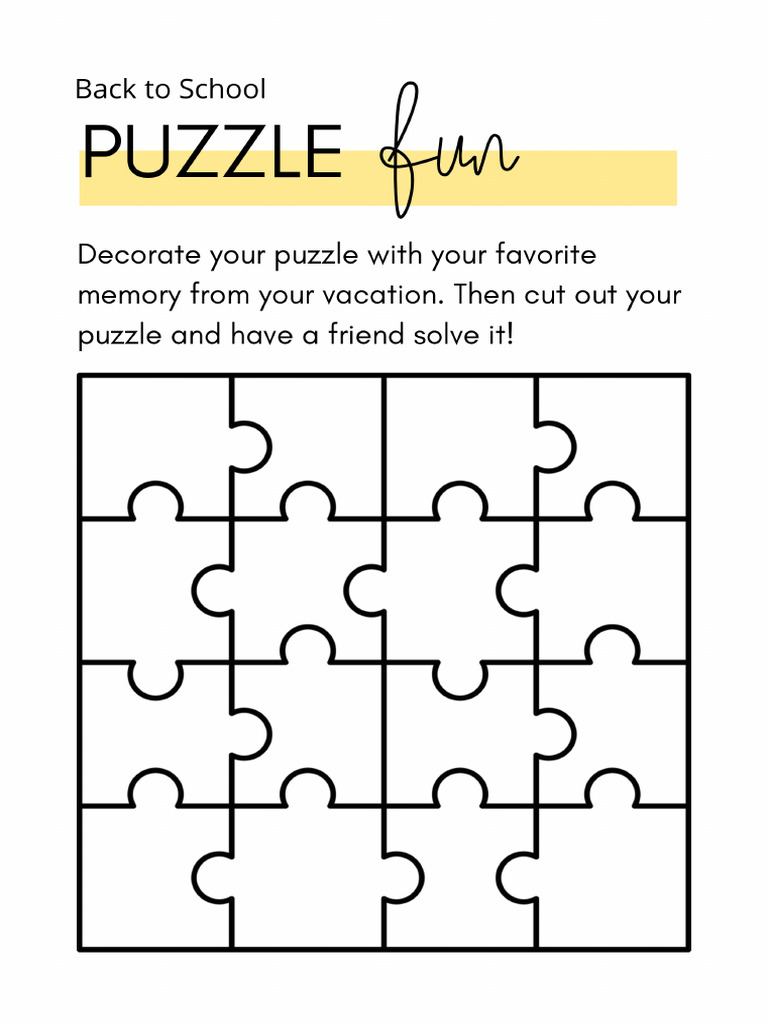 Back To School Puzzle Worksheet | PDF