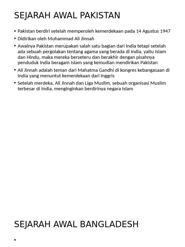 Sejarah Pakistan Dan Bangladesh | PDF