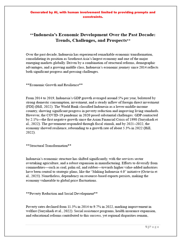 Indonesia's Economic Growth: Trends & Challenges | PDF | Economic ...