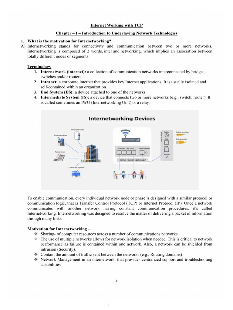 TCP IP Module 1 Notes | PDF