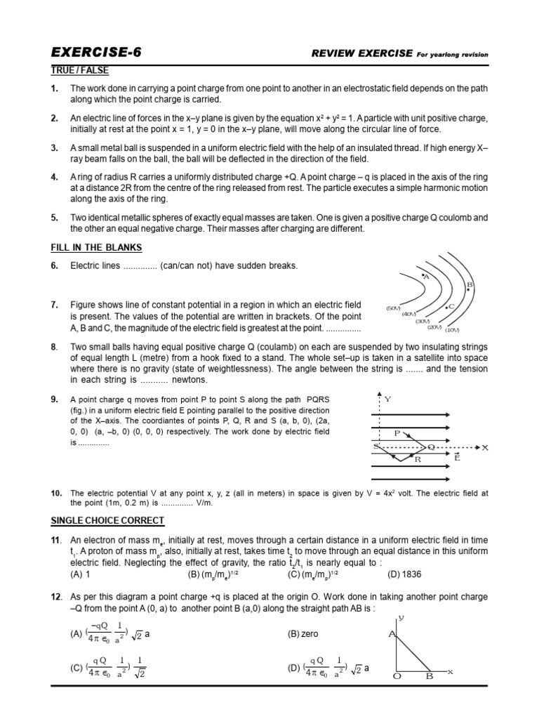 Electrostatics Concepts and Problems | PDF | Electric Field | Sphere