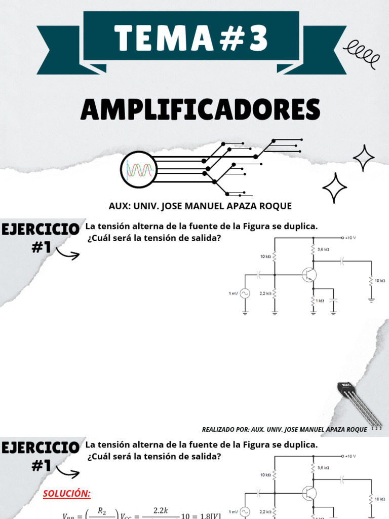 Ejercicios Tema N°3 Amplificadores | PDF | Impedancia eléctrica | Ingeniería Electrónica