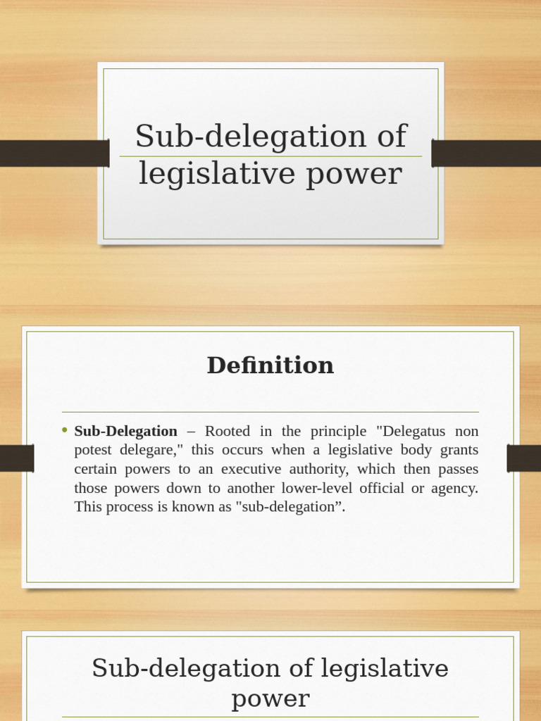 Sub-Delegation of Legislative Power | PDF | Legislature | Governance