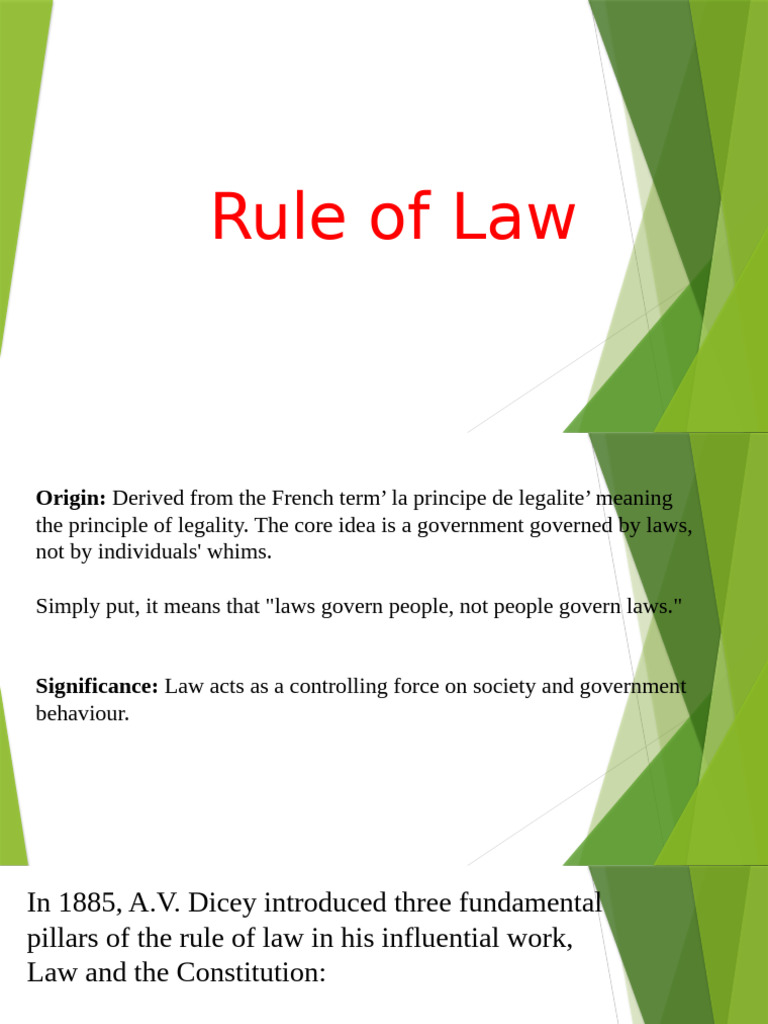 Principles of Rule of Law in India | PDF | Rule Of Law | Constitution