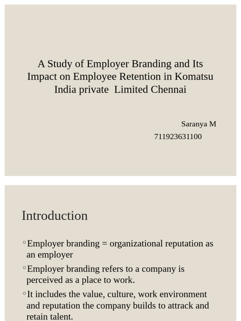 Employer Branding's Role in Retention at KIPL | PDF | Employee ...
