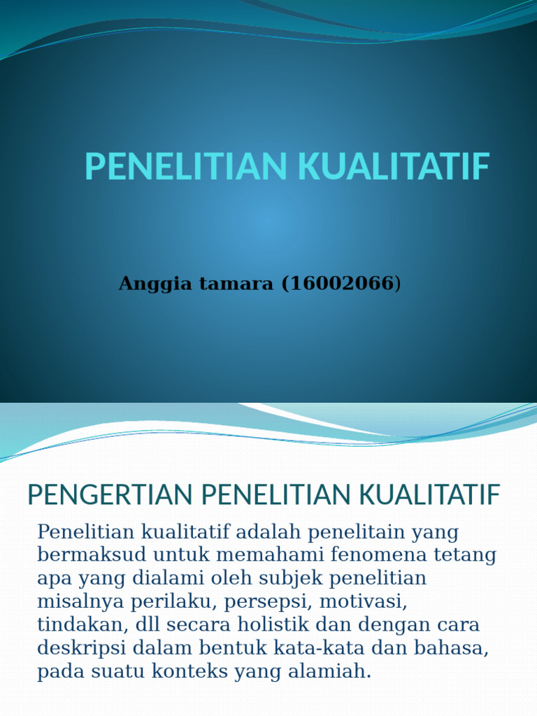 Anggia tamara (PENELITIAN KUALITATIF) | PDF