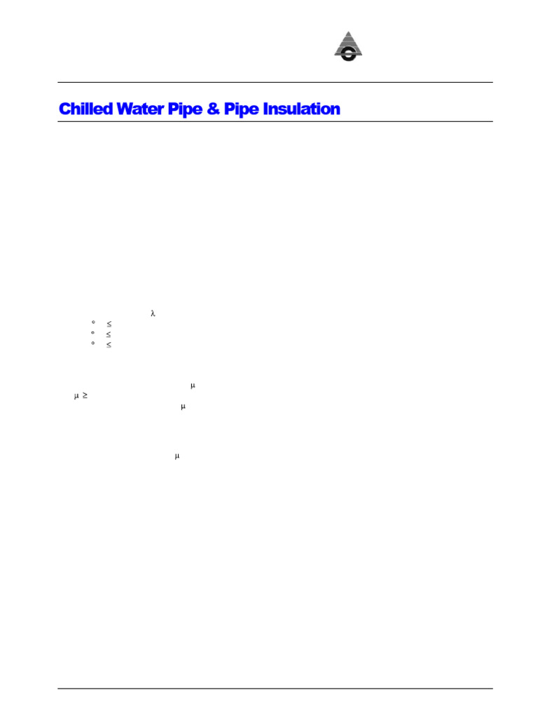 Chilled Water Pipe Insulation Specs | PDF | Pipe (Fluid Conveyance ...