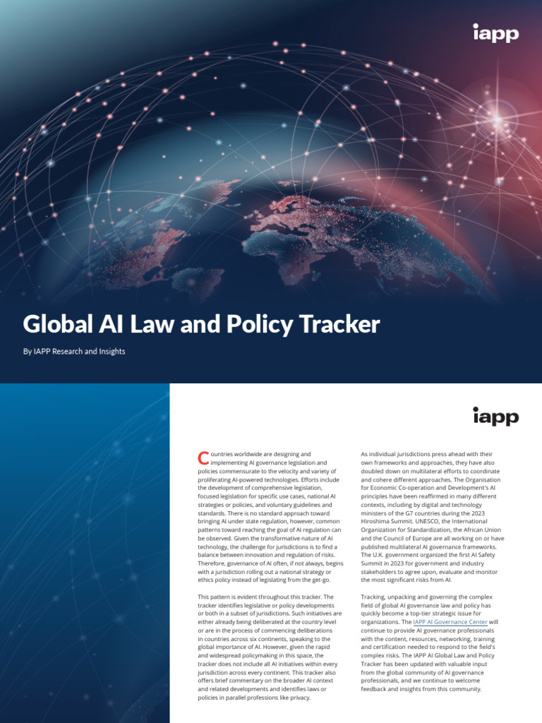 Global AI Law and Policy Tracker | PDF | Artificial Intelligence ...