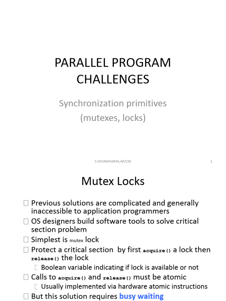 Unit II Mutex, Lock | PDF