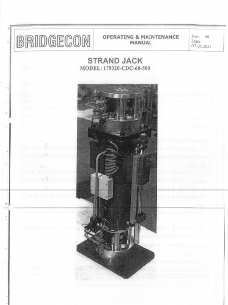 Bridgecon Strand Jack Operation and Mainetanance Manual | PDF