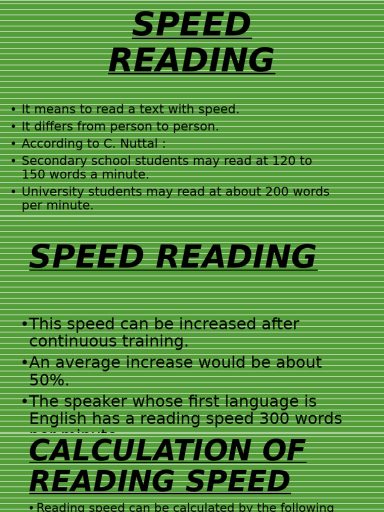 Speed Reading | PDF