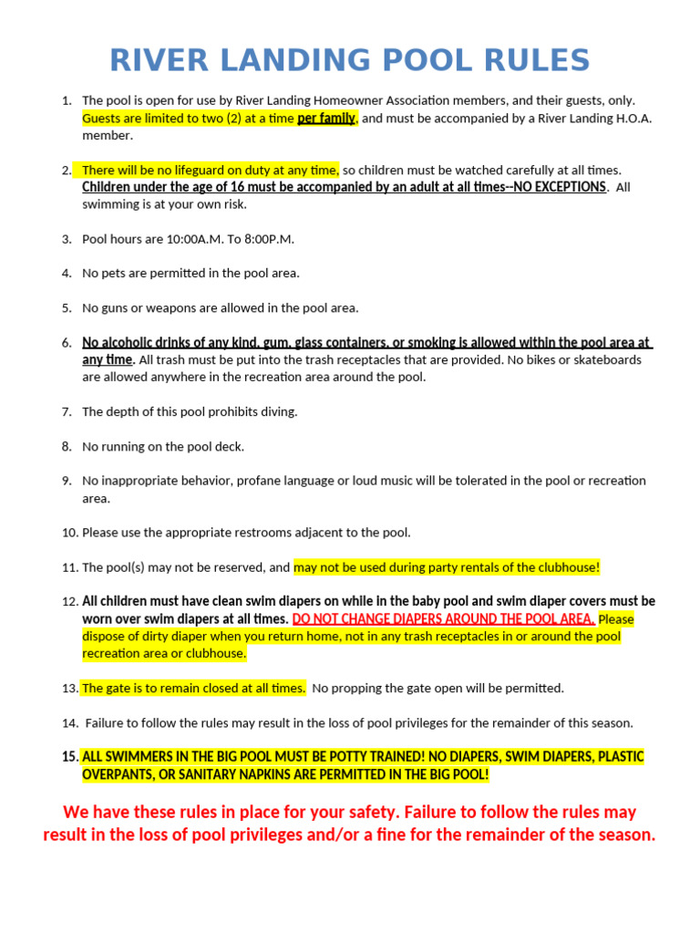 poOL RULES | PDF