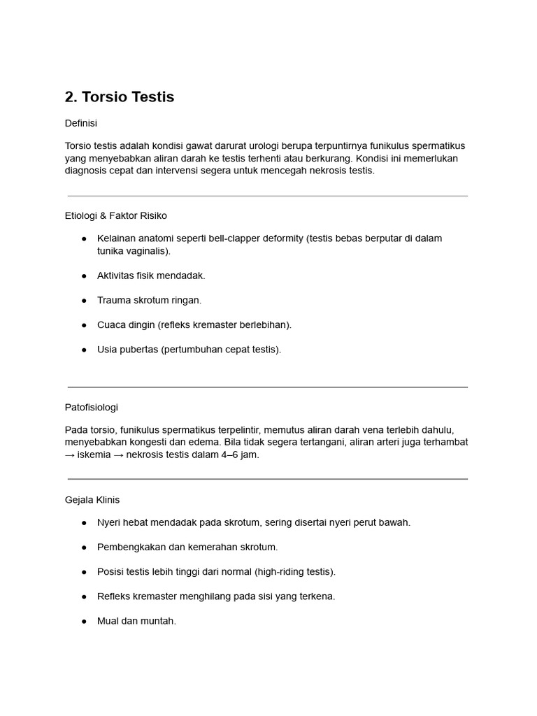 Catatan MEDS - Torsio Testis | PDF