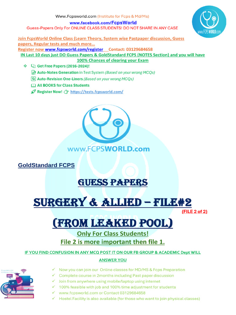 Guess Paper Surgery Feb25 File2 | PDF