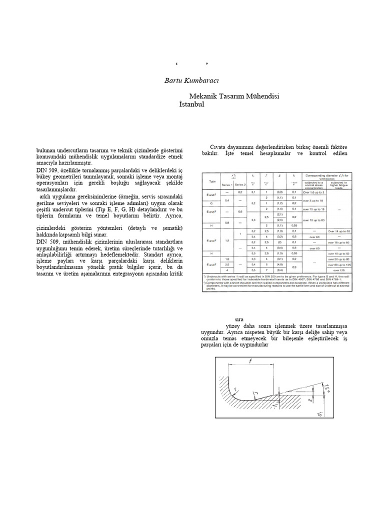 Din 509 Undercut Formlari | PDF