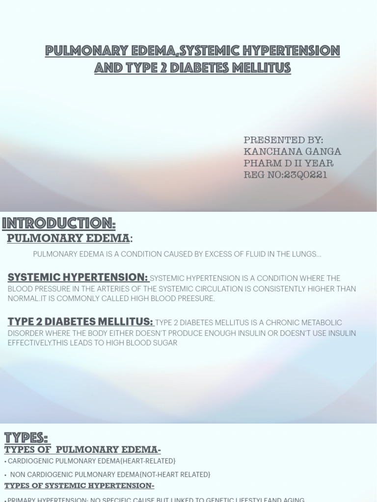 Pulmonary Edema and HTN | PDF | Diabetes | Hypertension