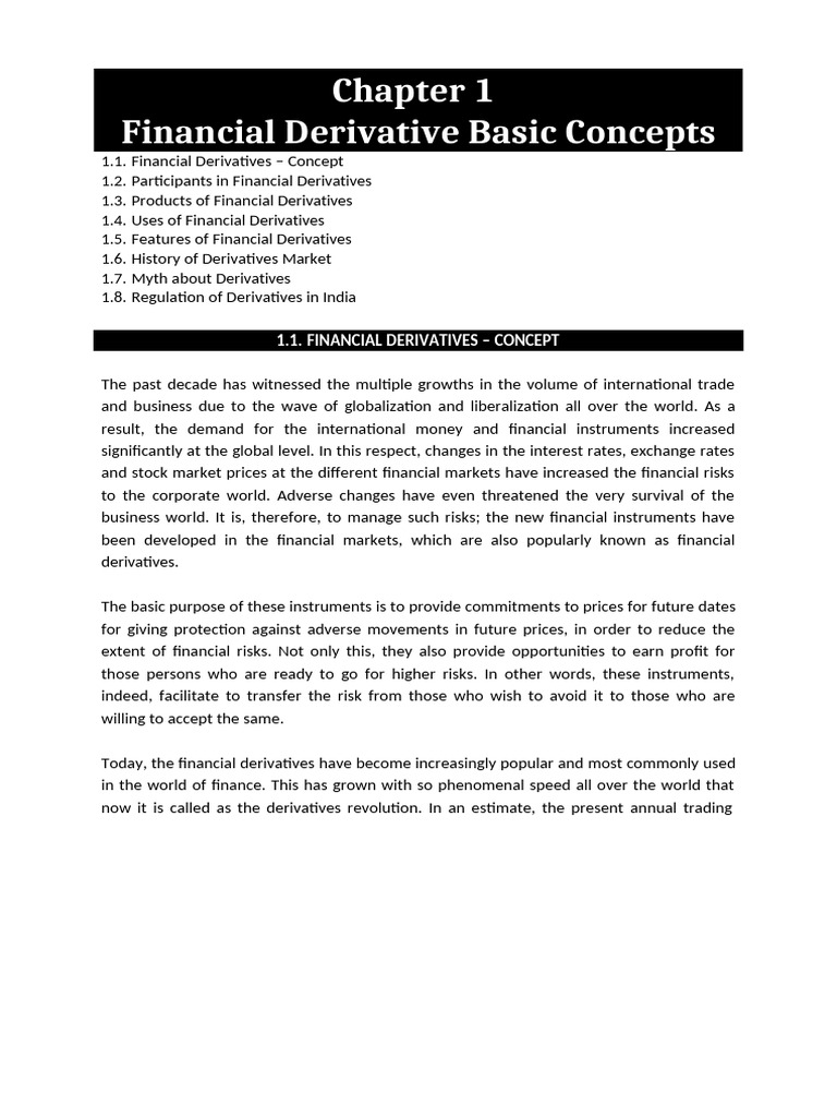 Features of Financial Derivatives | PDF | Derivative (Finance ...