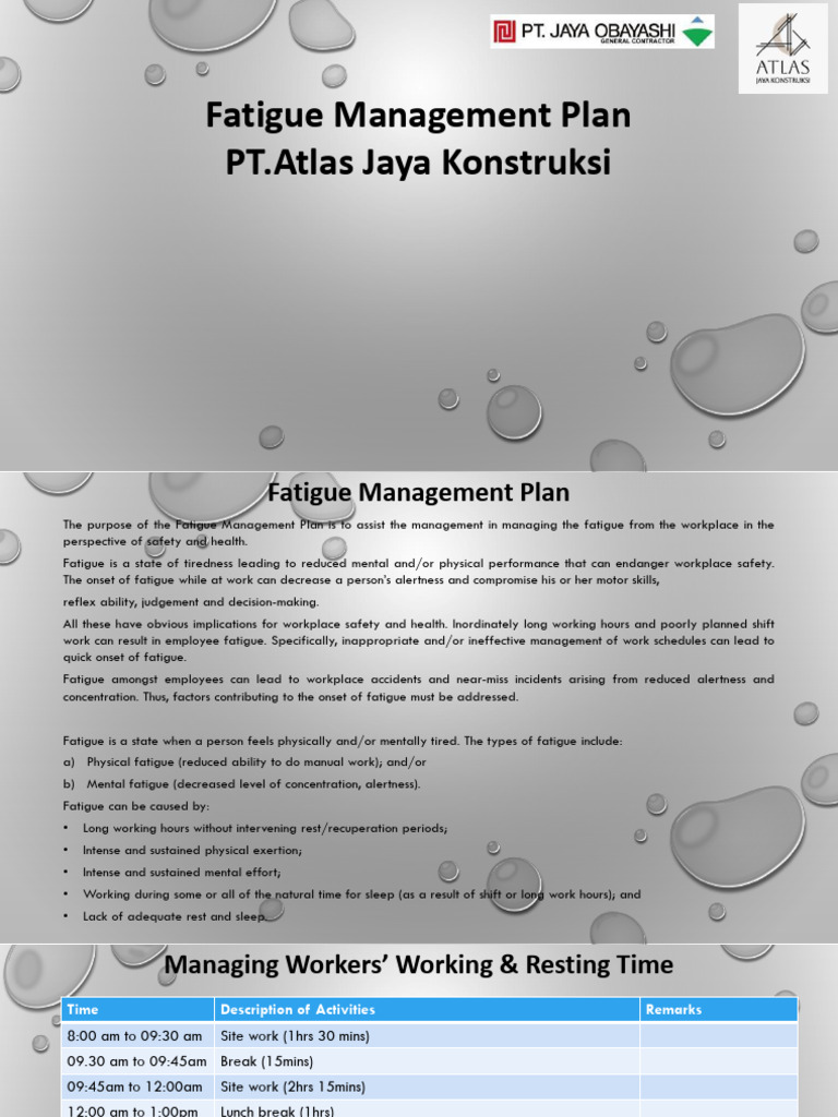 ATLAS - Fatigue Management Plan | PDF | Shift Work | Determinants Of Health