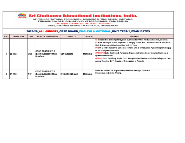 2025-26_all Juniors_cbse Board_english & Optional_unit Test-1_exam ...