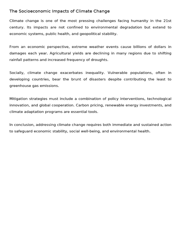 Academic Essay Climate Change | PDF