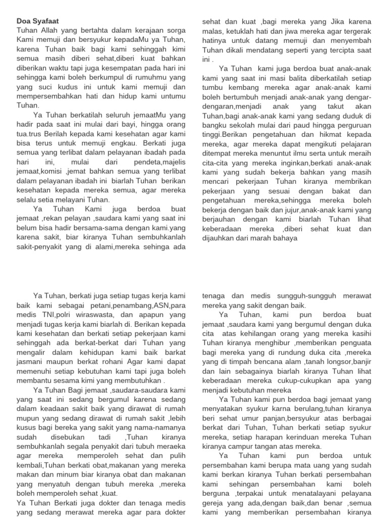 Doa Syafaat Kristen | PDF