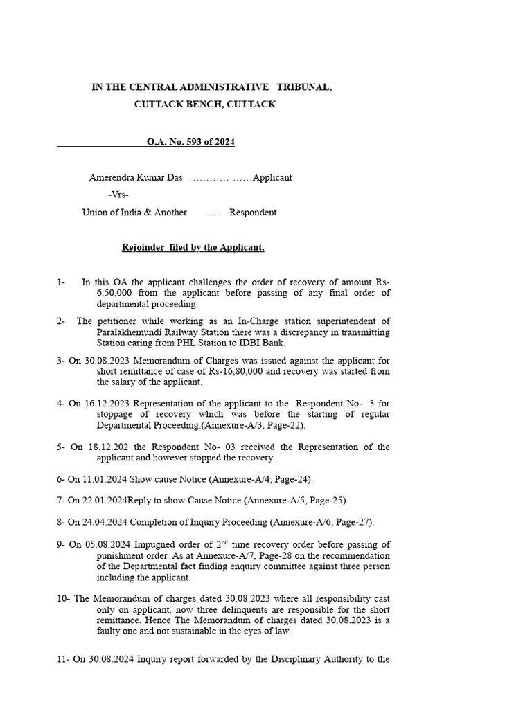 Challenge to Salary Recovery Order | PDF | Common Law | Justice