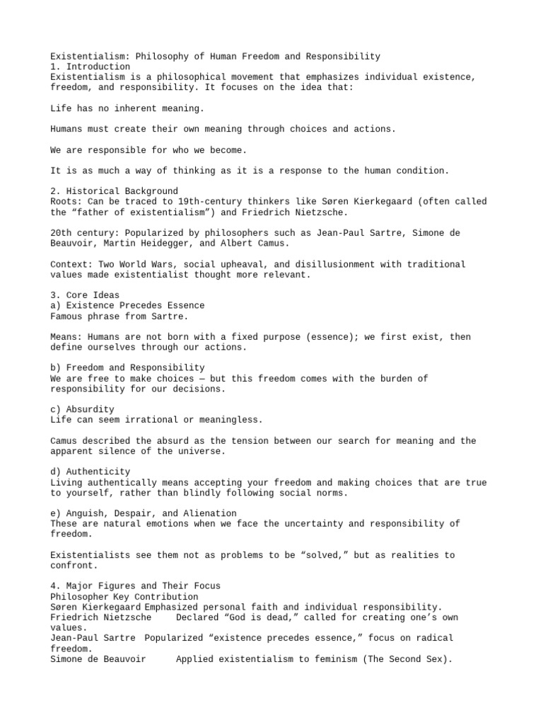 Existentialism Philosophy of Human | PDF | Existentialism ...