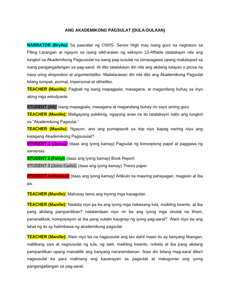 Akademikong Pagsulat | PDF