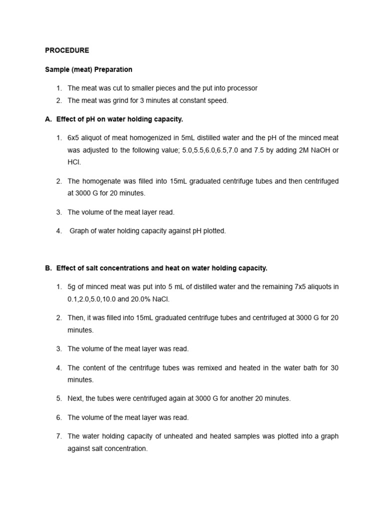 WHC MEAT Procedure | PDF