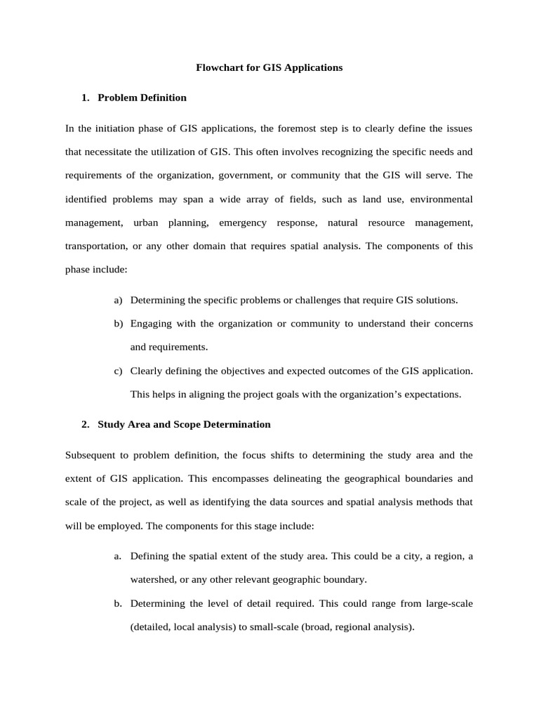 Flowchart for GIS Applications | PDF | Geographic Information System ...