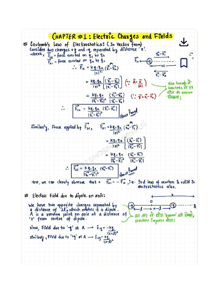 Physics Class 12th All Derivation Part 1&2 | PDF
