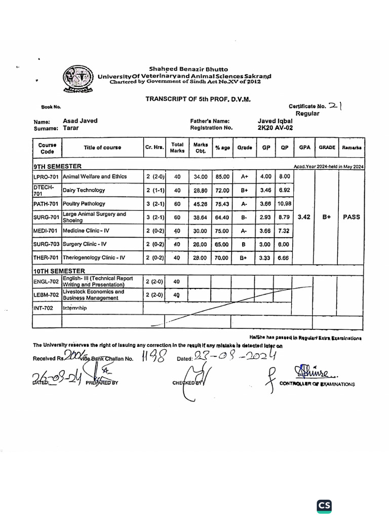 Final Year, Bachelor-Transcript | PDF