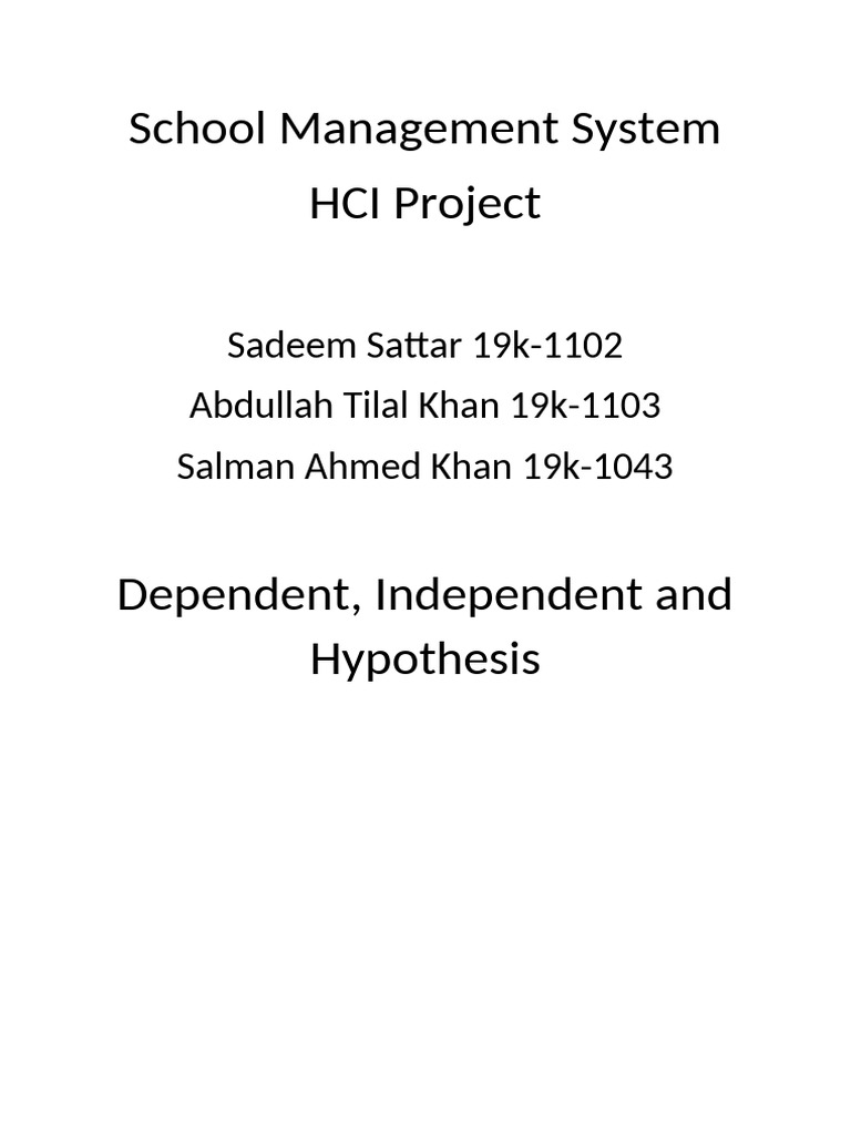 HCI Project Hypothesis | PDF